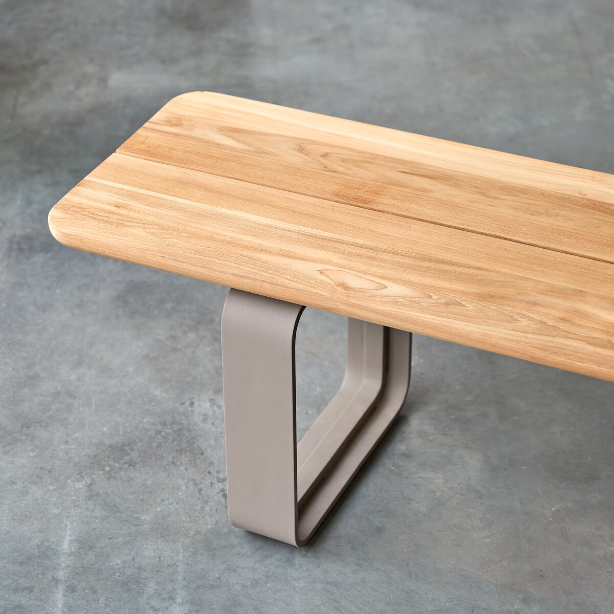 Solid teak and aluminium 3-seater bench - Dining room furniture - Tikamoon