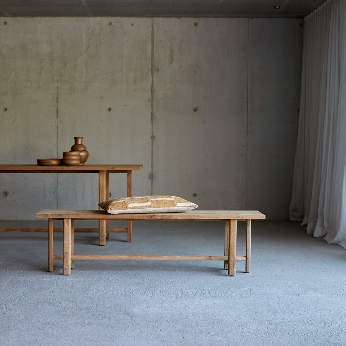 Teak bench 170 cm - Three-seater dining-room bench - Tikamoon