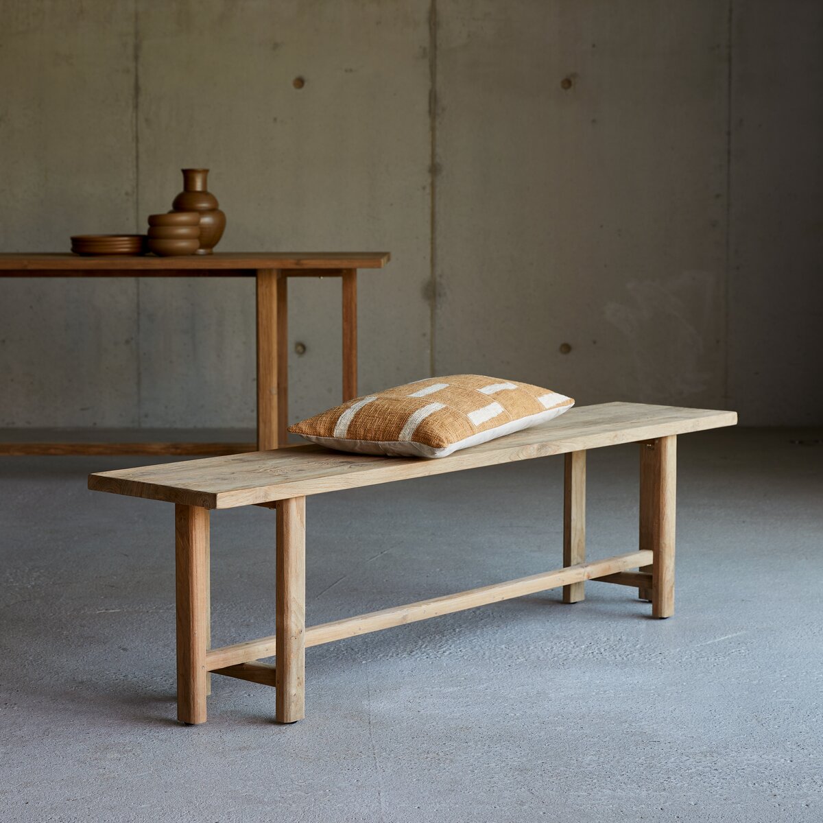 Teak bench 170 cm - Three-seater dining-room bench - Tikamoon