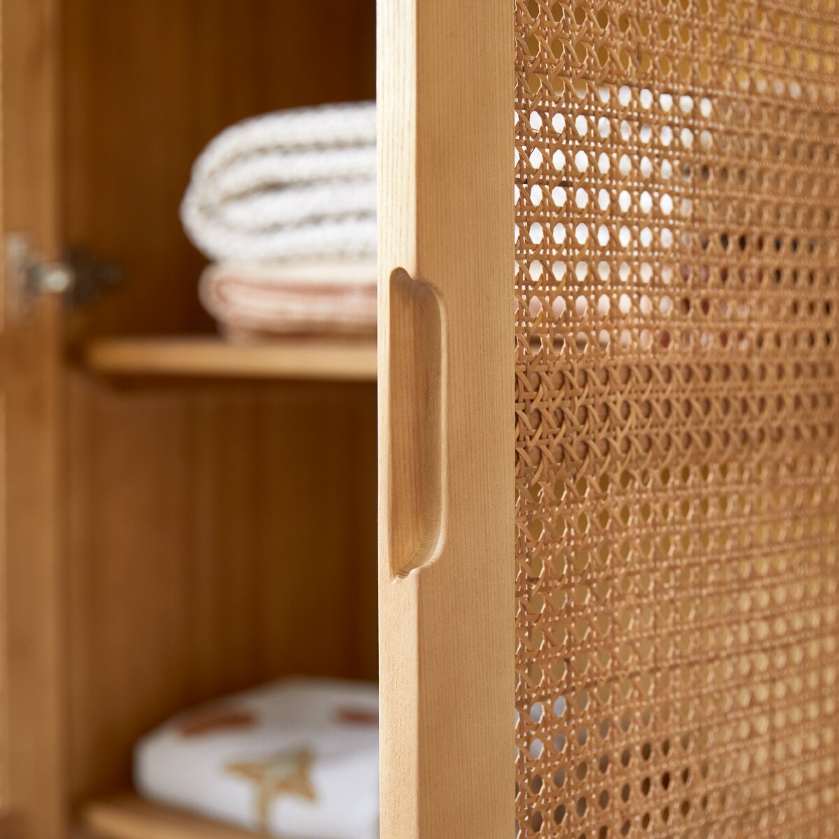 Elm and canework kids wardrobe 160 cm - Bedroom storage - Tikamoon