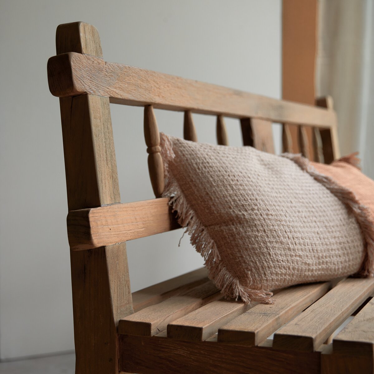 Teak bench 195 cm - Three-seater living room bench - Tikamoon