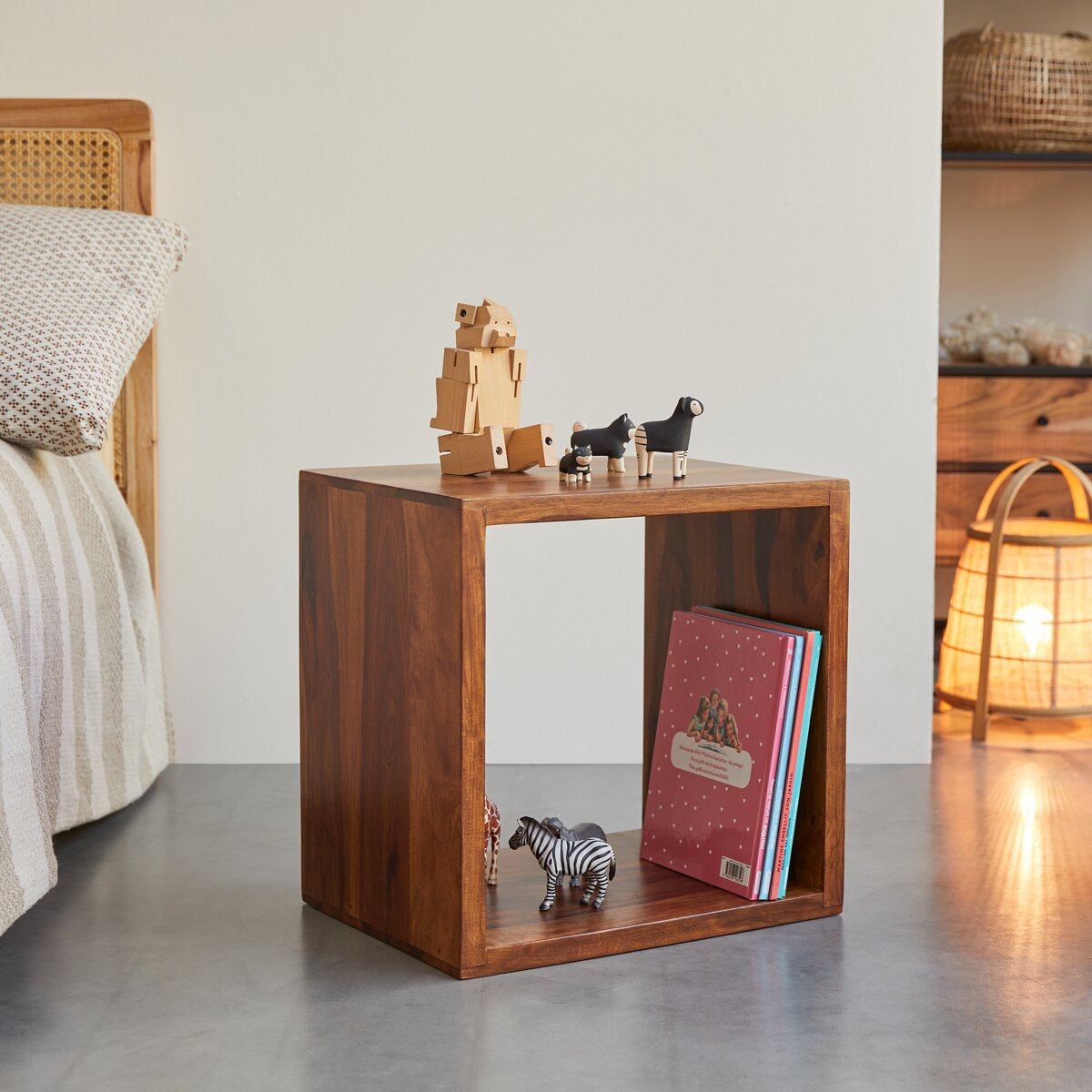 Kids solid sheesham bedside table - Child / Bed & Headboard - Tikamoon