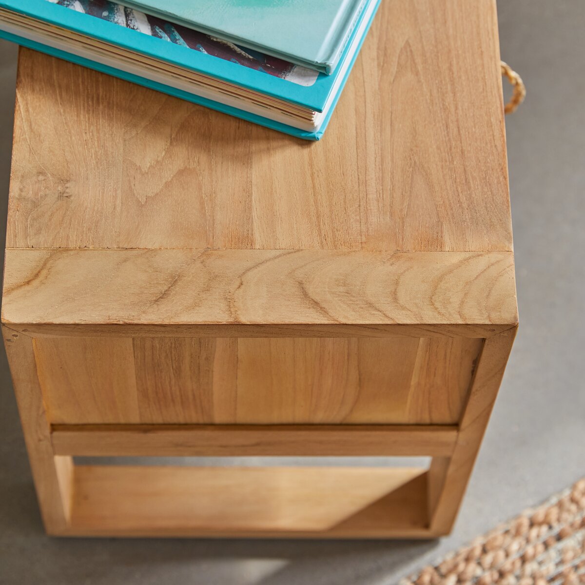 Kids teak 1-drawer bedside table - Bedroom furniture - Tikamoon