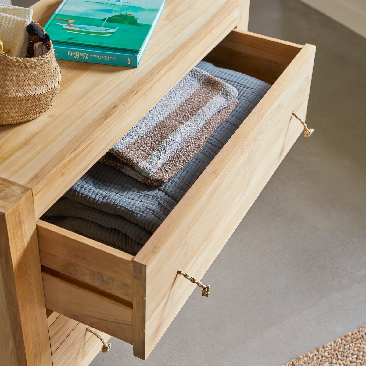 Kids 2-drawer teak chest of drawers - Bedroom storage furniture - Tikamoon