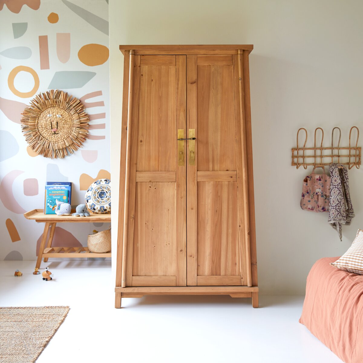 Kids pine cupboard 180 cm - Bedroom storage furniture - Tikamoon