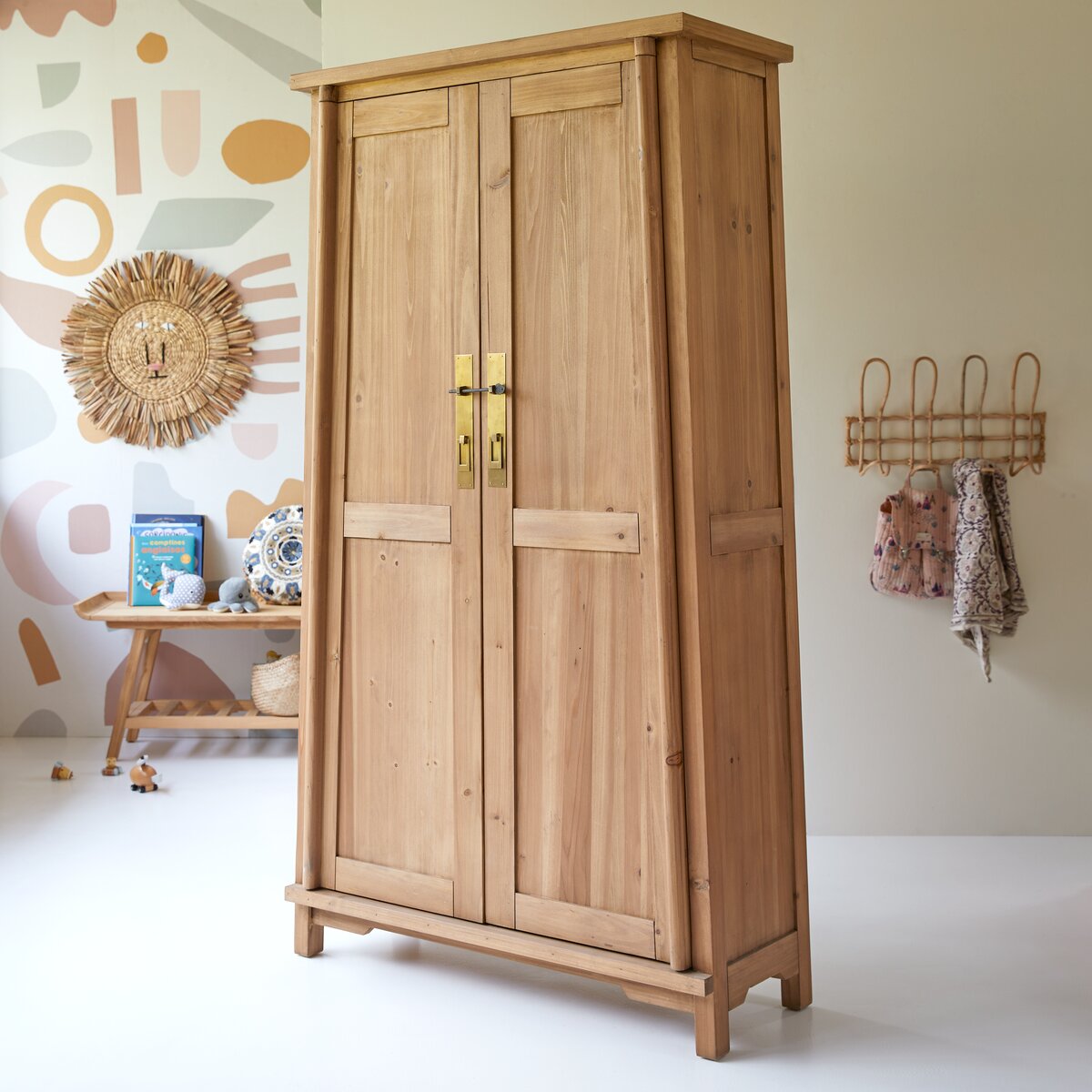 Kids pine cupboard 180 cm - Bedroom storage furniture - Tikamoon