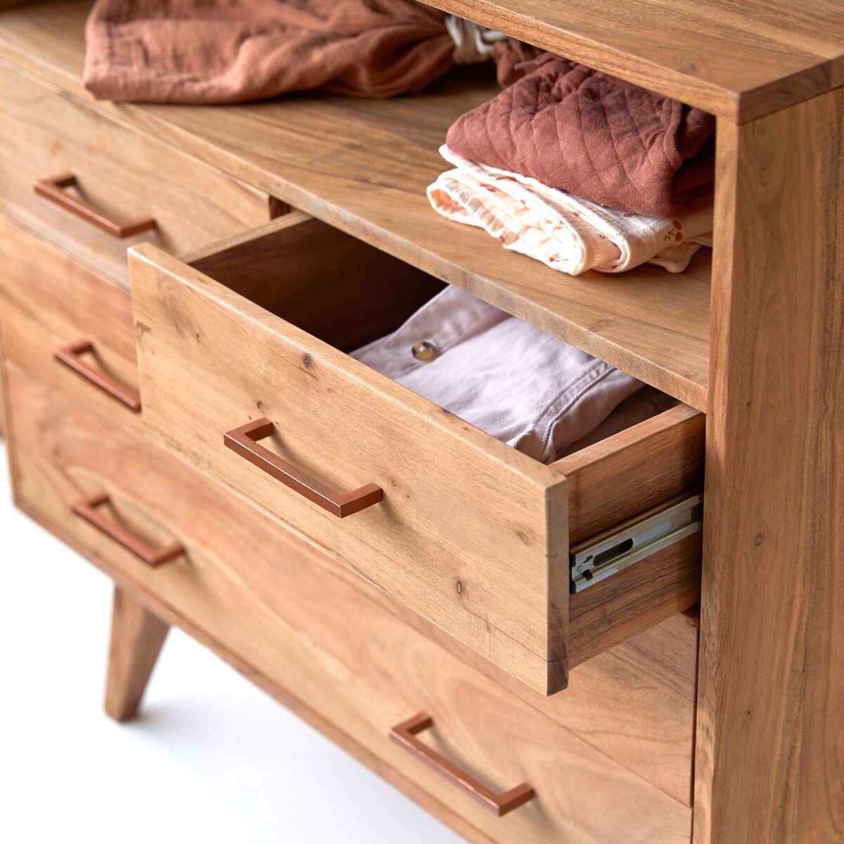 Kids 4-drawer acacia chest of drawers - Bedroom storage furniture ...