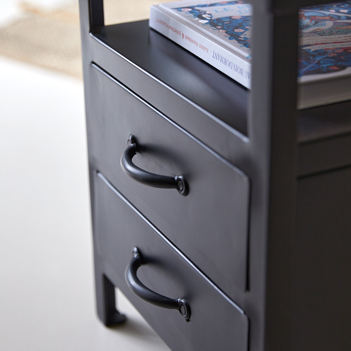 Kids 2-drawer metal bedside table - Bedroom furniture - Tikamoon