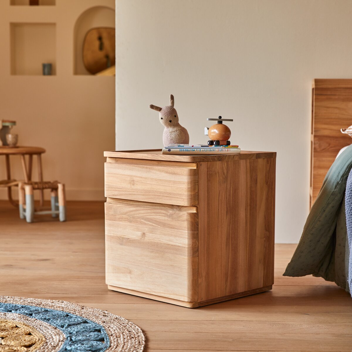 Teak bedside table 50 cm - Bedroom storage furniture - Tikamoon