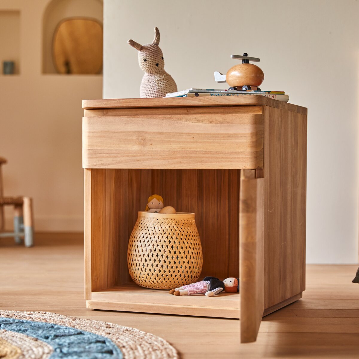 Teak bedside table 50 cm - Bedroom storage furniture - Tikamoon