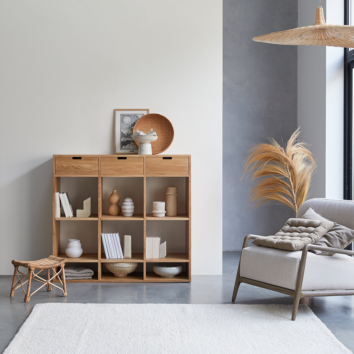 Rattan pendant light 85 cm - Decorative living room light - Tikamoon