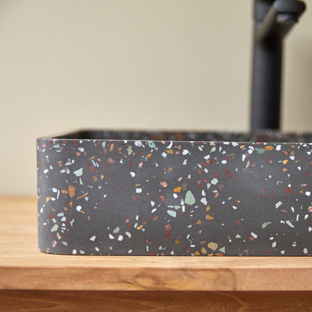 Vasque en terrazzo confetti Iris 50 cm - Accessoires salle de bain ...