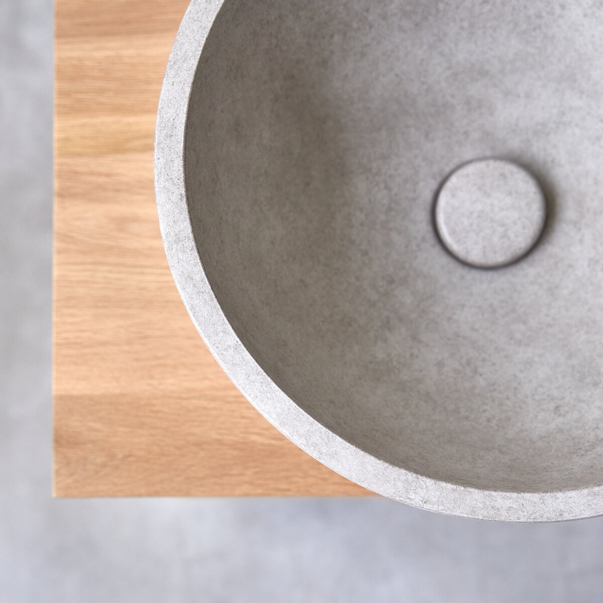 Micha round grey concrete washbasin - Bathroom accessories - Tikamoon