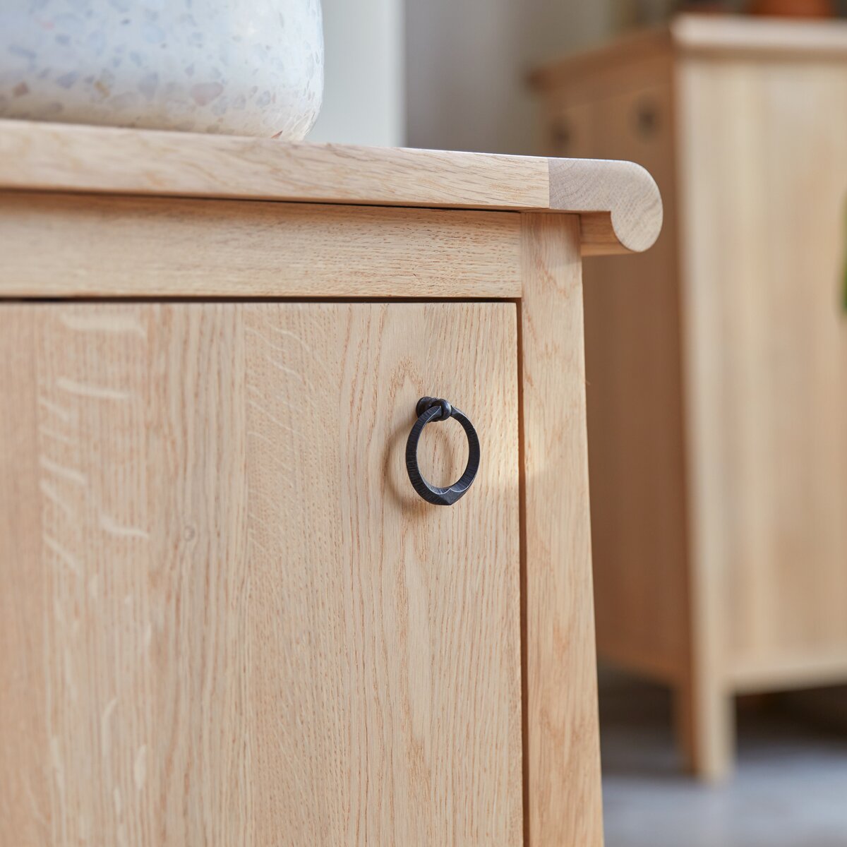 Badmeubel in eiken met enkele wastafel 160 cm - Badkamermeubels - Tikamoon