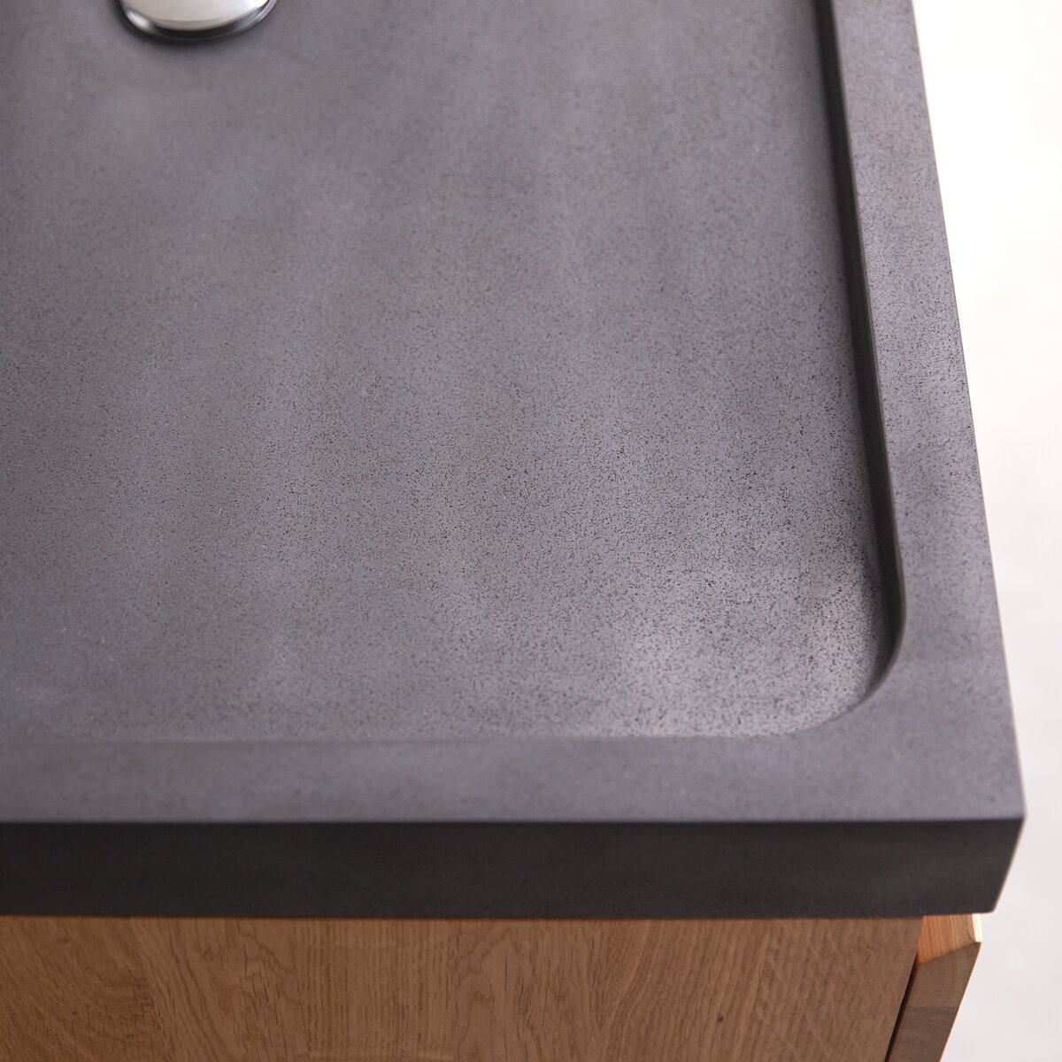 Nova Oak vanity unit lava stone 80 cm - Bathroom furniture - Tikamoon