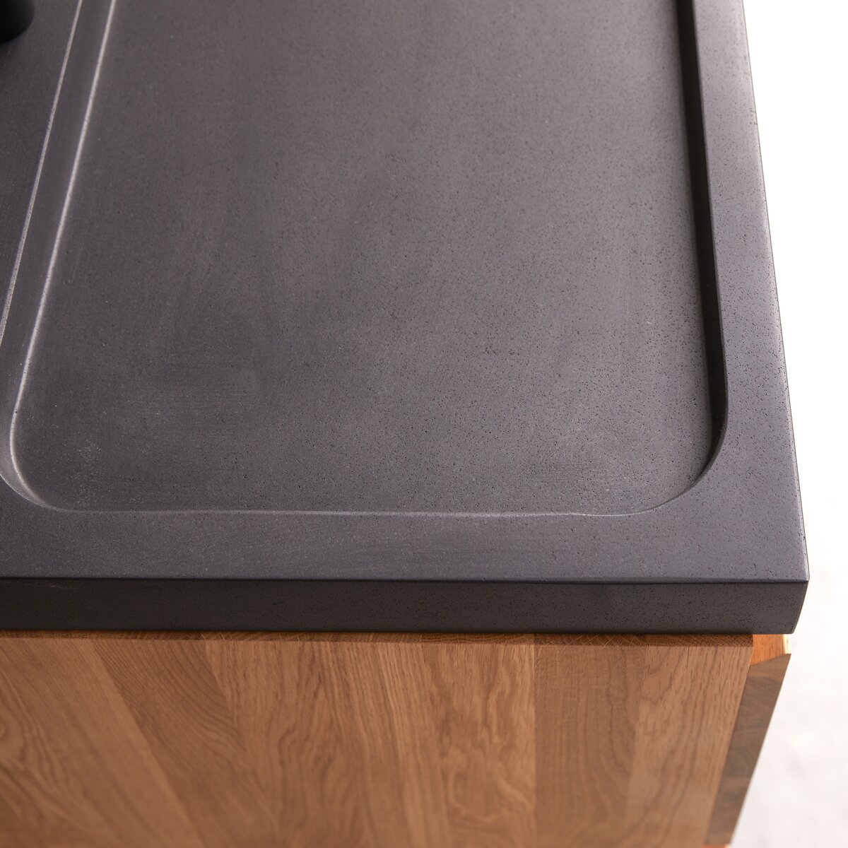 Nova Oak and lava stone vanity unit 120 cm - Bathroom furniture - Tikamoon