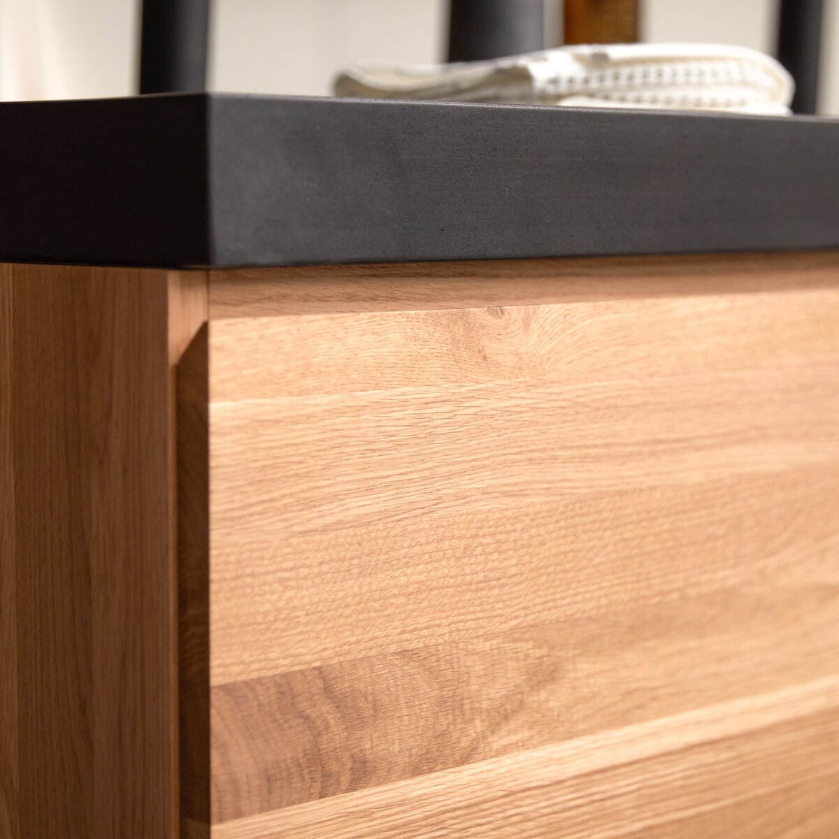 Meuble en chêne avec vasque pierre de lave 120 cm Nova - Mobilier salle de bain - Tikamoon