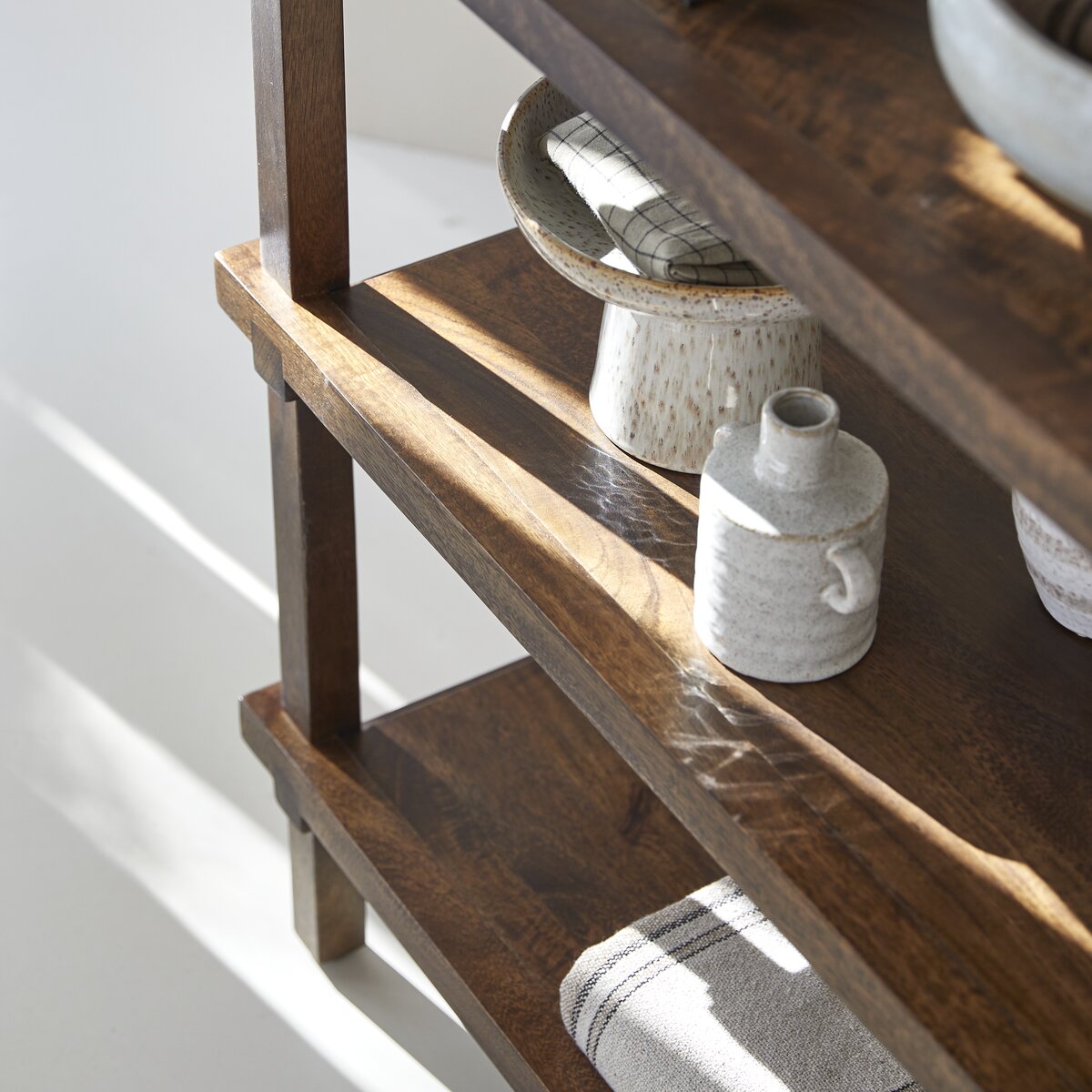 Solid mango wood high bookcase - Living room / Bookcases - Tikamoon