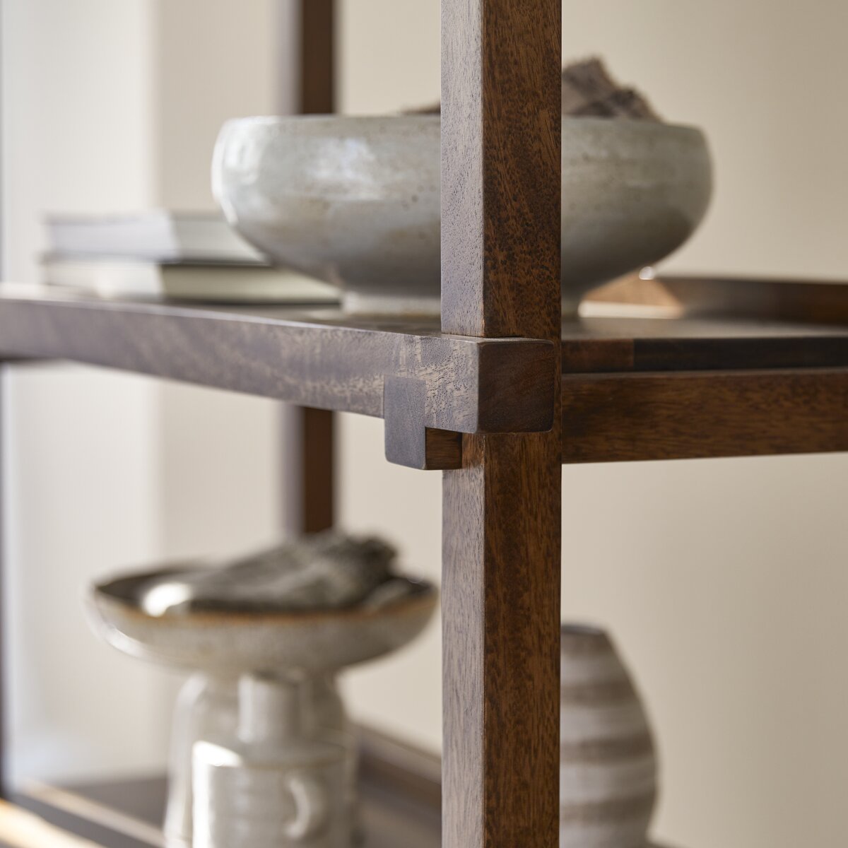 Solid mango wood high bookcase - Living room / Bookcases - Tikamoon