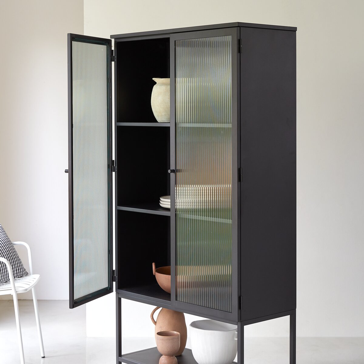 Metal display cabinet 170 cm - Dining room storage furniture - Tikamoon