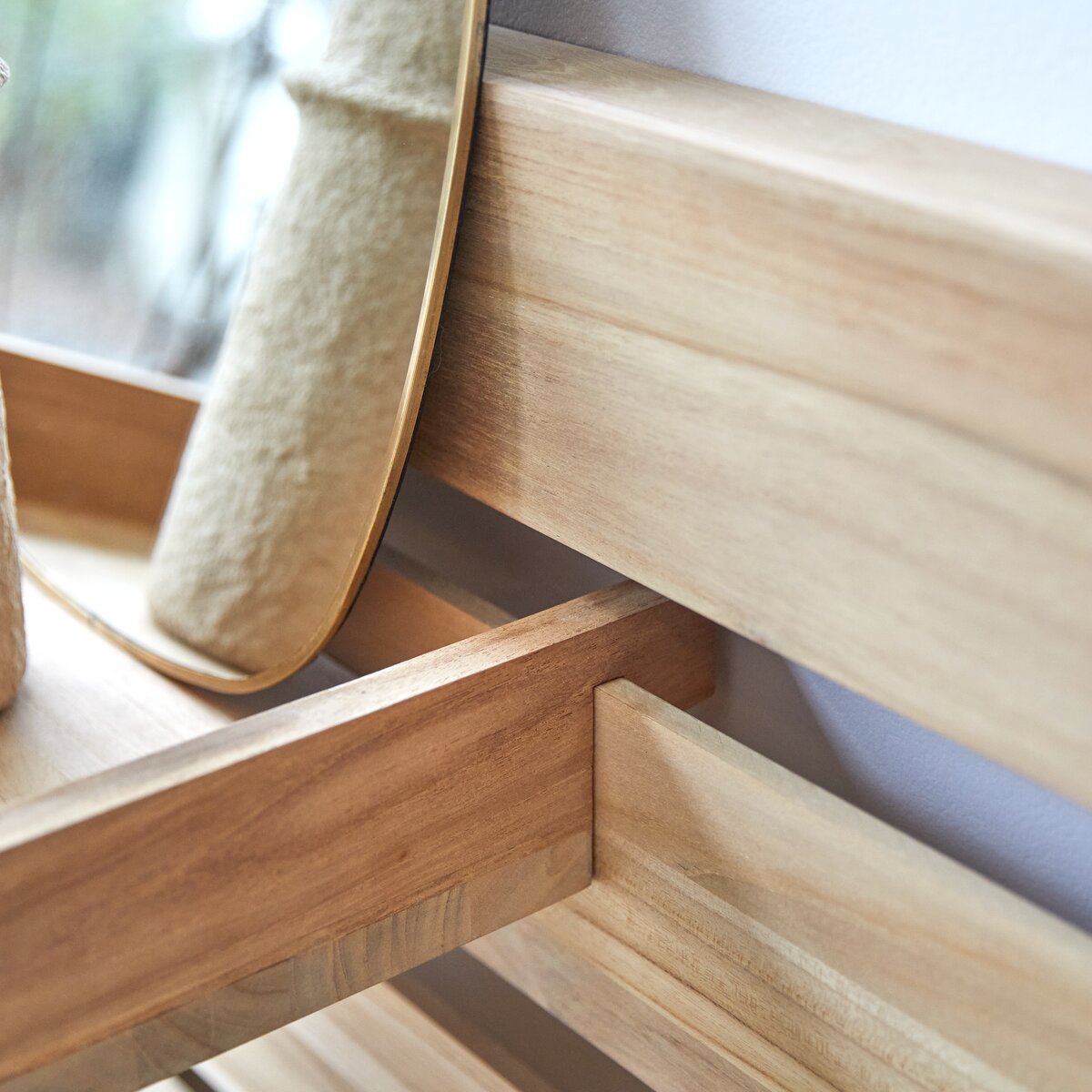 Set of 2 solid teak shelves - Bedroom / Bedside - Tikamoon