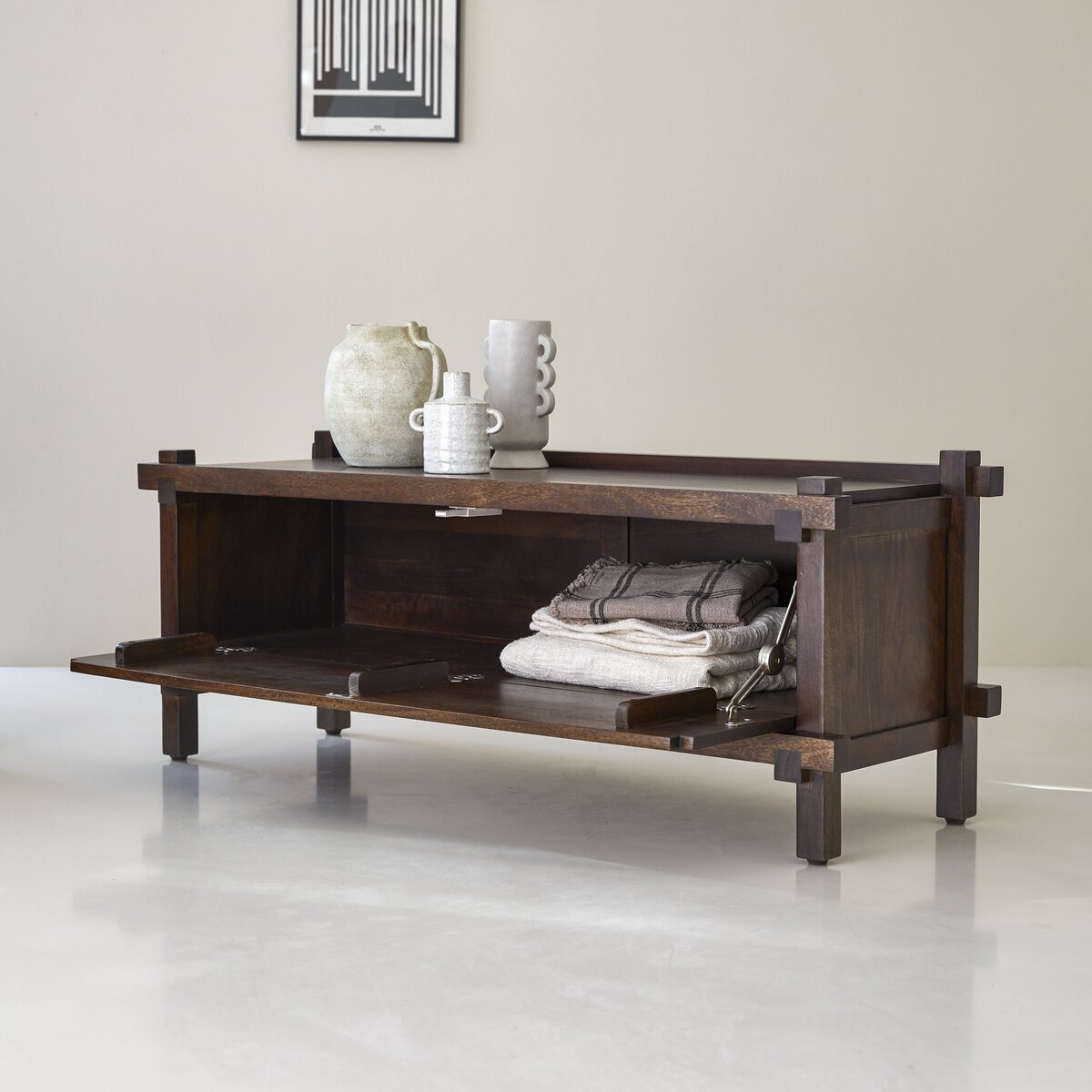 Mango wood TV stand Arko 120 cm - Living room storage furniture - Tikamoon