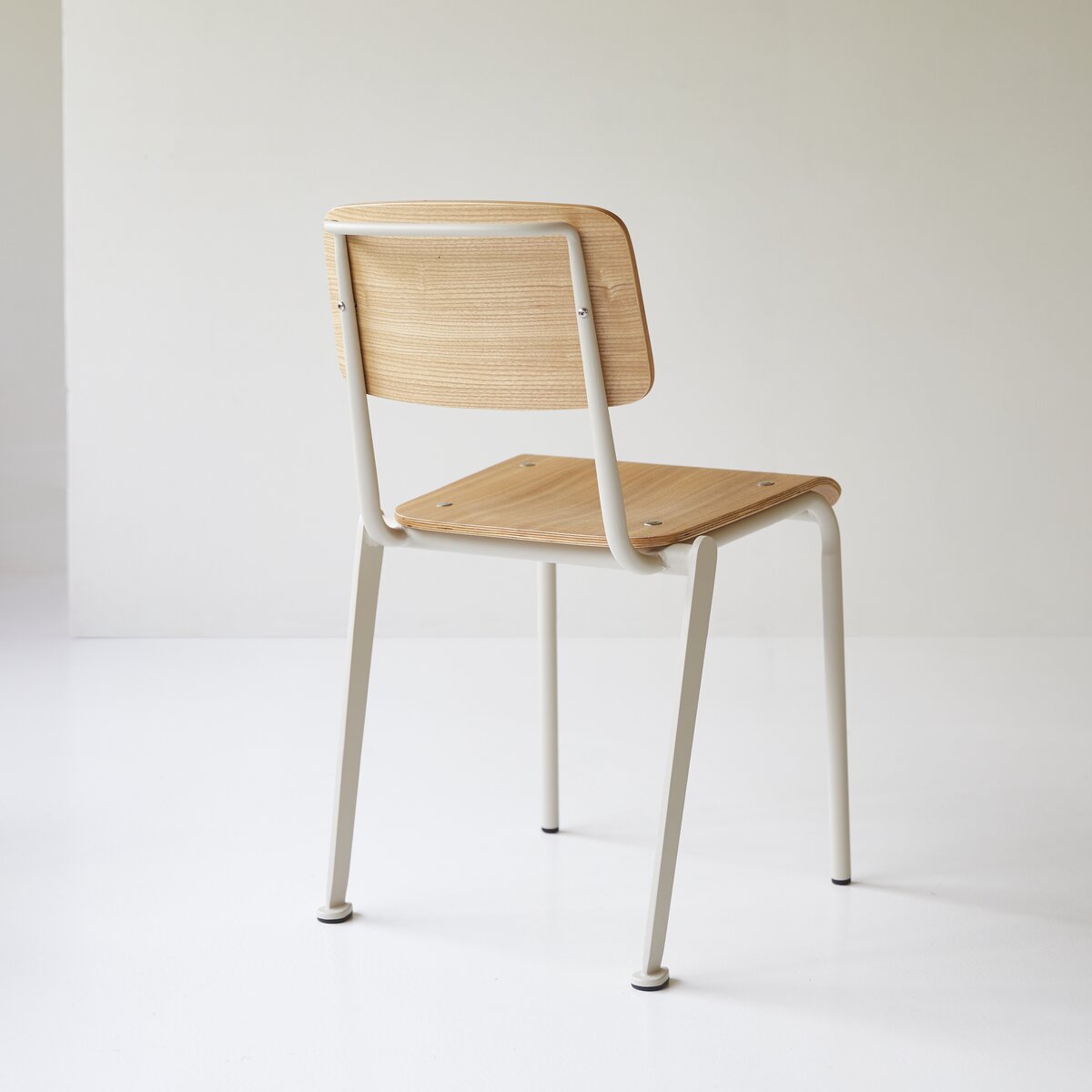 Cream metal and ash chair - Dining room chairs - Tikamoon