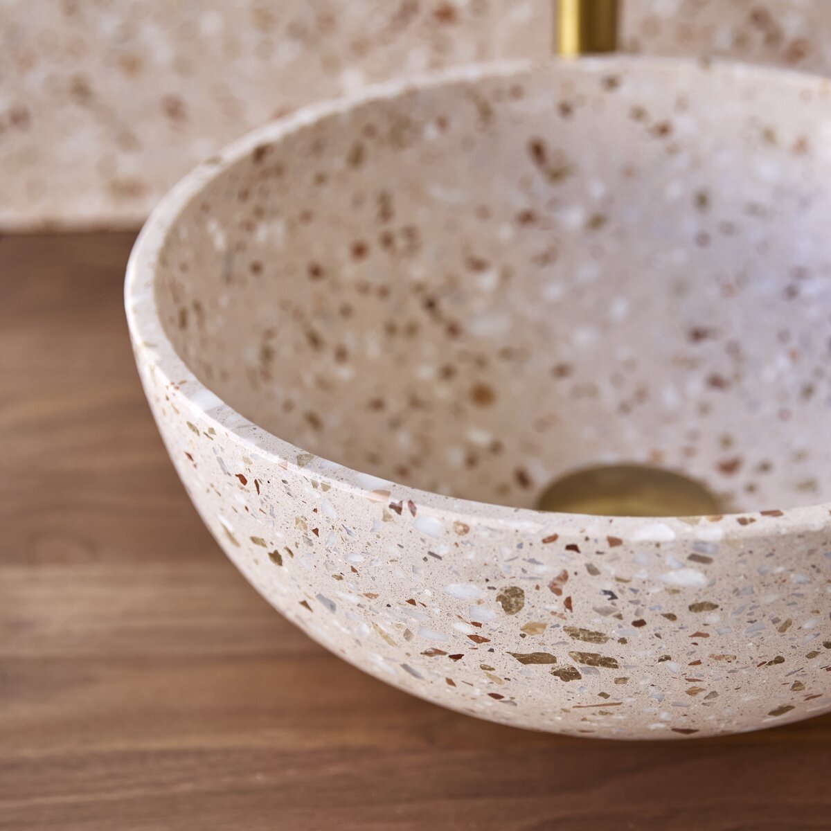 Lavabo redondo de terrazo premium rosa - Baño / Lavabos - Tikamoon