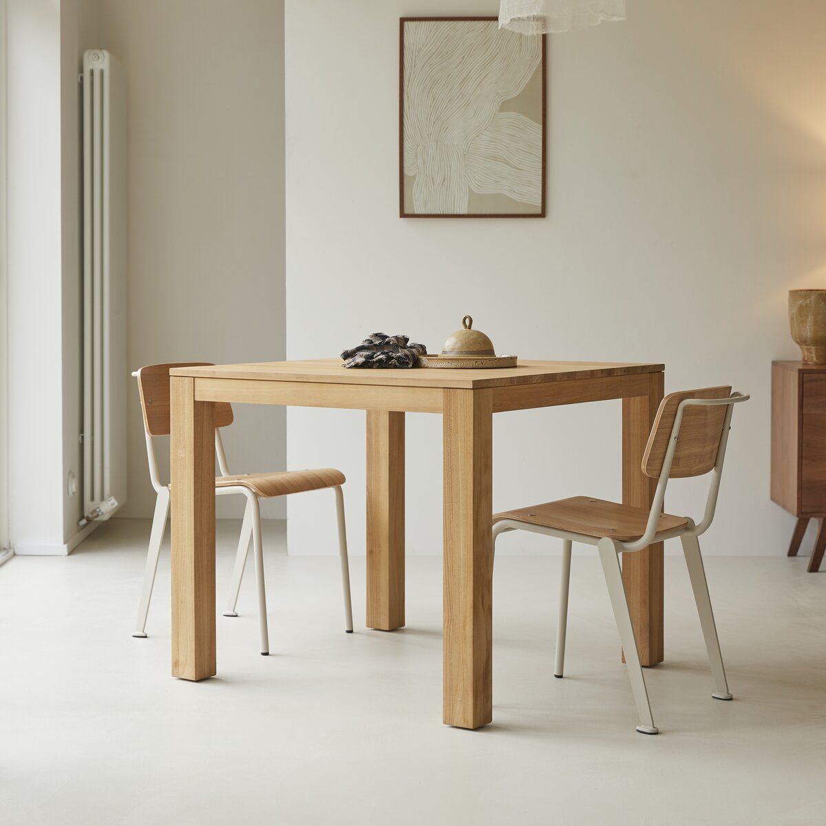 Table salle à manger en teck 90 x 90 cm - Mobilier séjour - Tikamoon