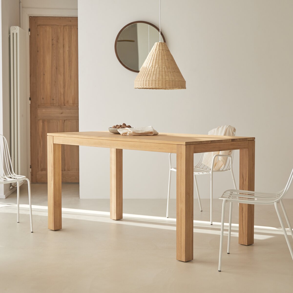 Table salle à manger en teck 150 x 75 cm - Mobilier séjour - Tikamoon