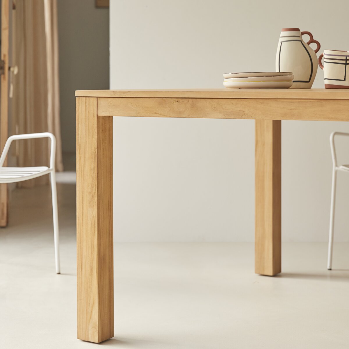 Teak dining table 125 x 125 cm - Living room furniture - Tikamoon