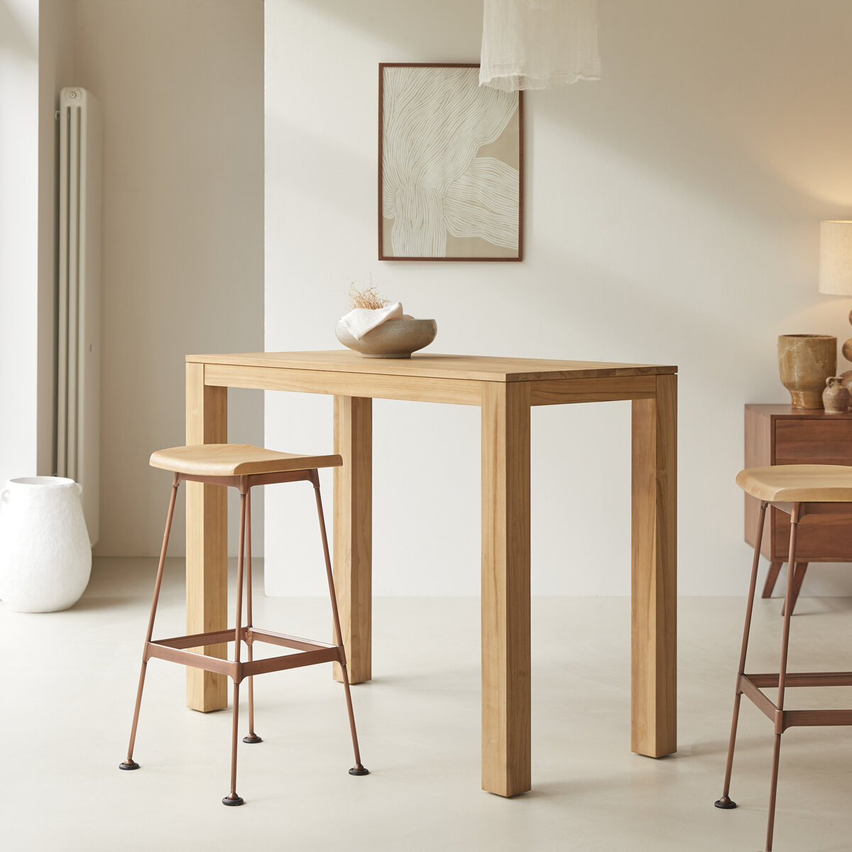 Teak bar table 120 x 60 cm - Living room furniture – Tikamoon