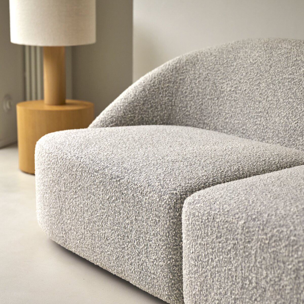 Tweezitter van acacia en grijze stof - Bank woonkamer - Tikamoon