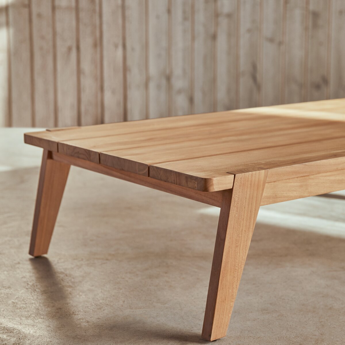 Olia garden coffee table in solid solid teak- Outdoor table - Tikamoon