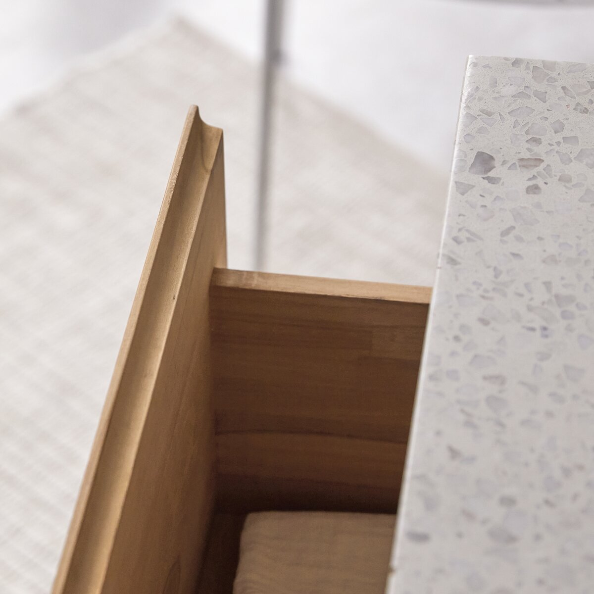 Meuble en teck et terrazzo moon 60 cm - Salle de bain - Tikamoon