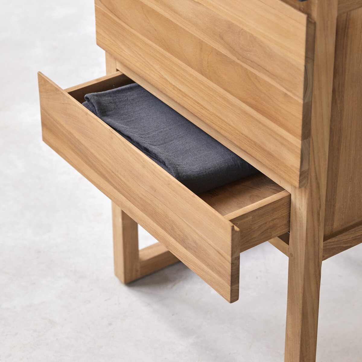 Teak and lava stone 60 cm vanity unit - Bathroom - Tikamoon