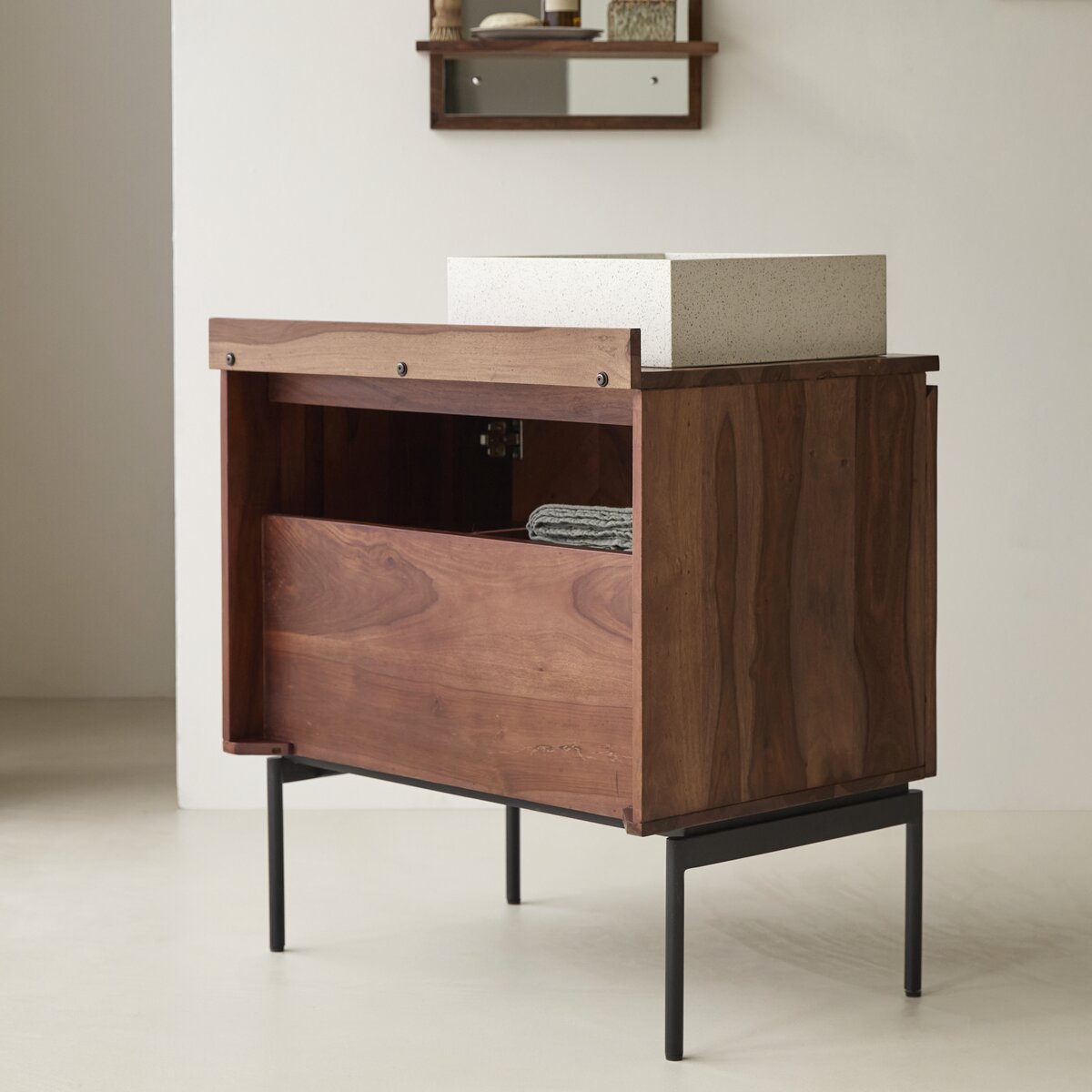 Mueble bajo lavabo de palisandro macizo de 80 cm - Baño - Tikamoon