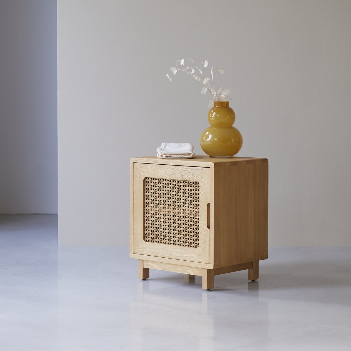 Solid elm and canework Bedside table - Bedroom / Bedside Tables - Tikamoon