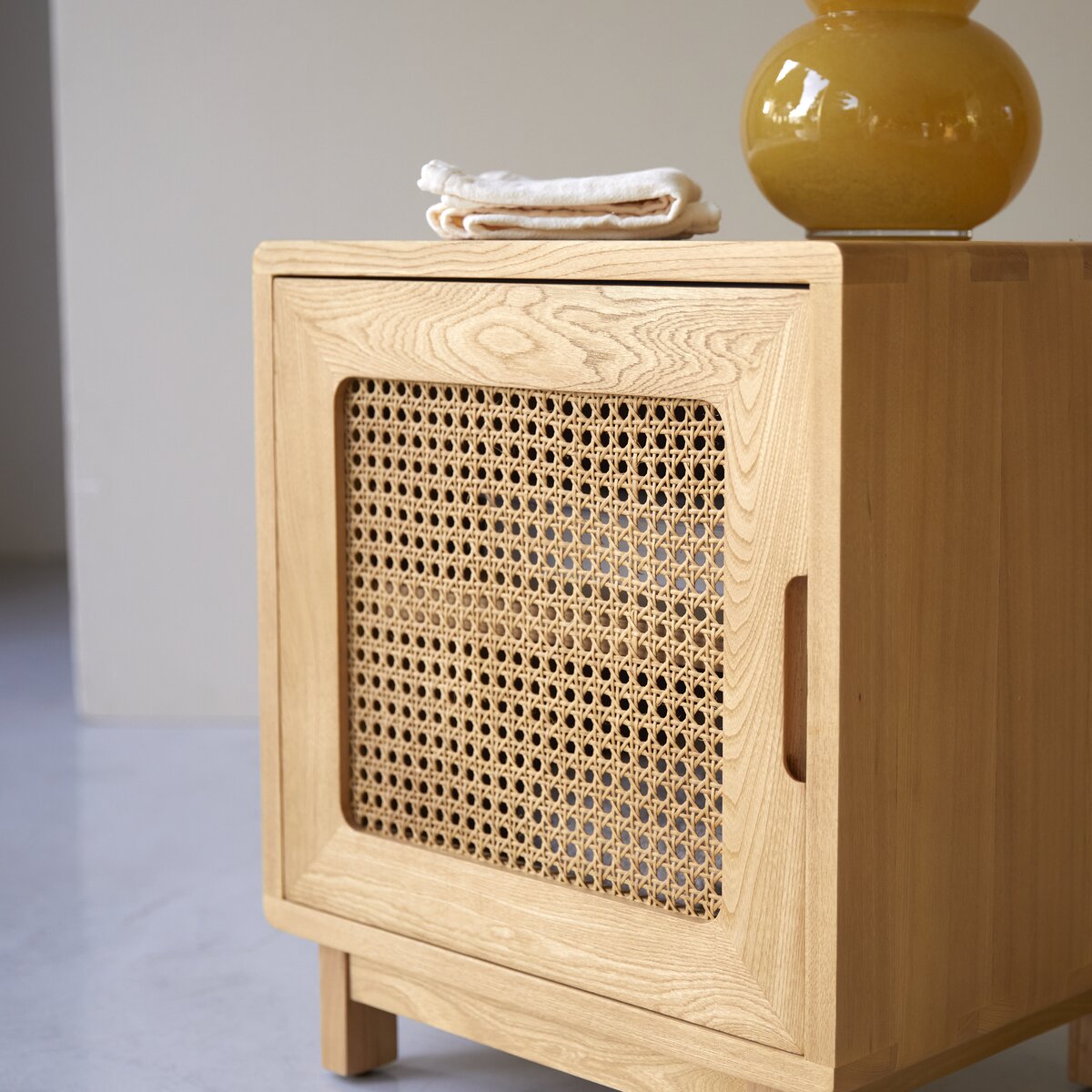 Solid elm and canework Bedside table - Bedroom / Bedside Tables - Tikamoon