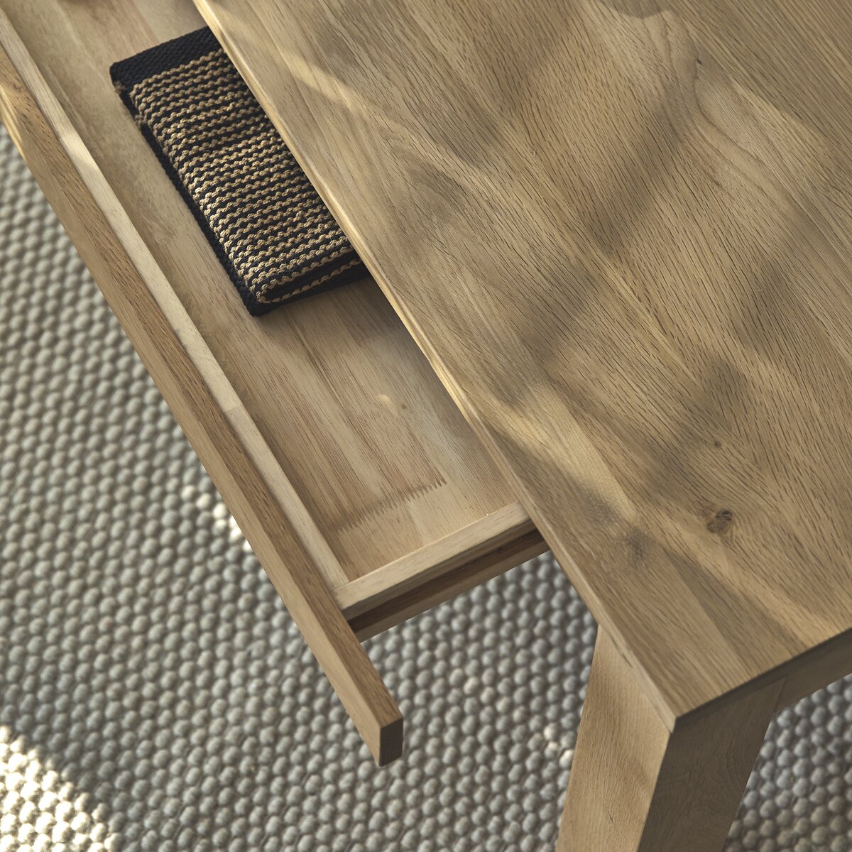 Solid oak 1-drawer Coffee Table - Living room / Coffee Tables - Tikamoon