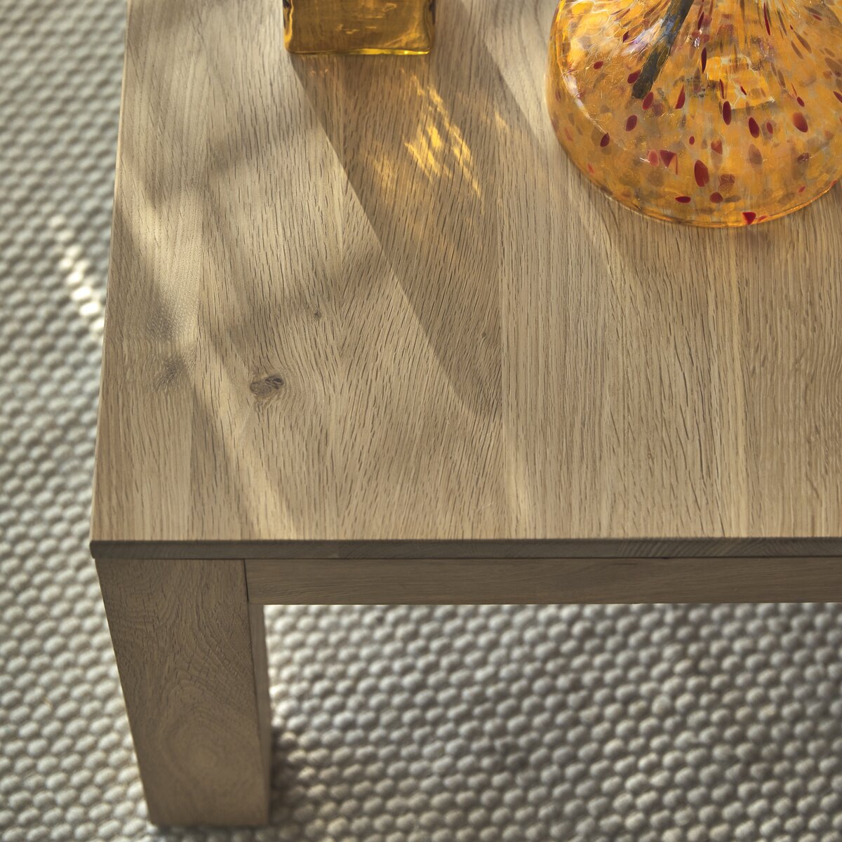 Table basse de salon en chêne 125 x 125cm - Mobilier pour le salon ...