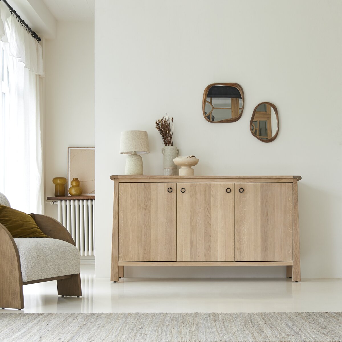 Buffet en chêne massif 180 cm - Rangements pour le séjour - Tikamoon