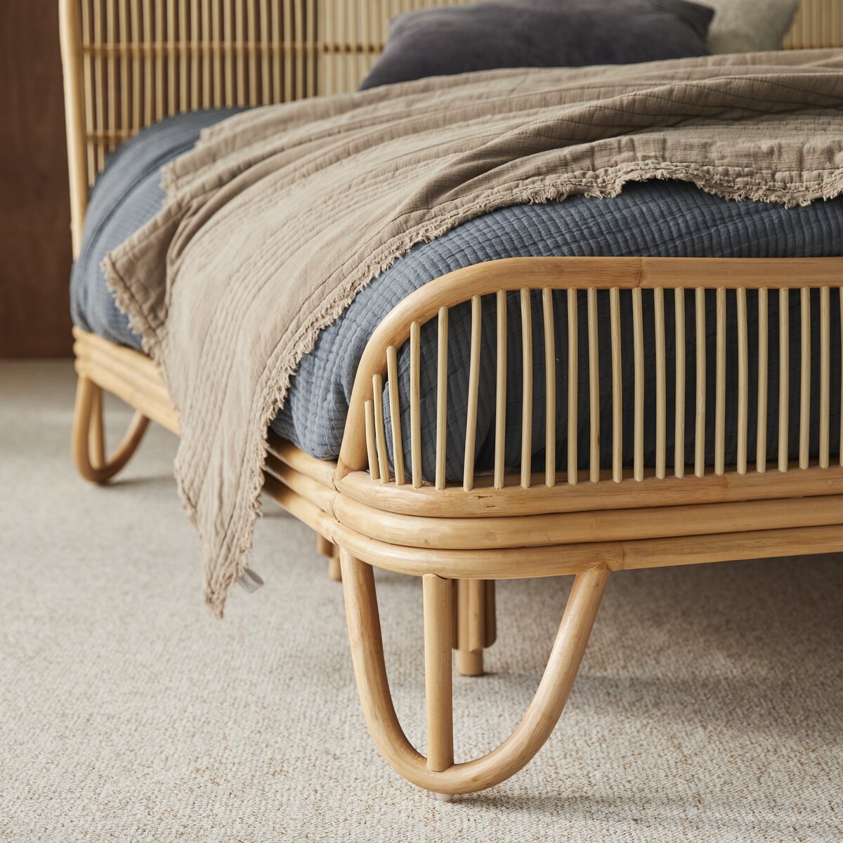Rotan bed 160 x 200 cm - Slaapkamer/Bed en hoofdbord - Tikamoon