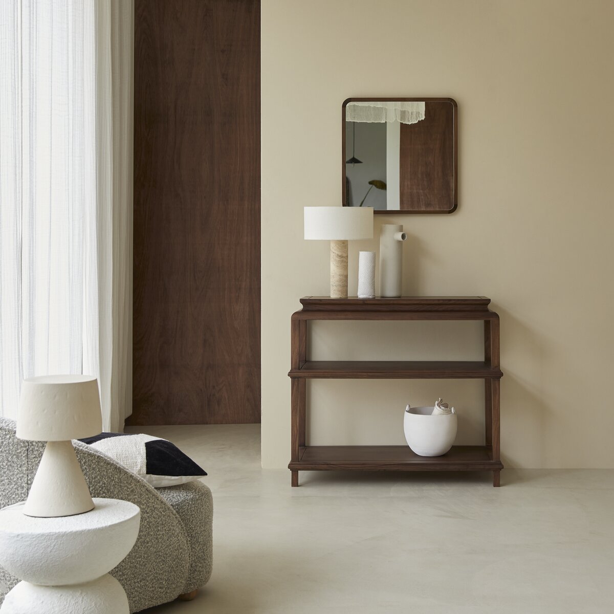 Solid acacia console table 100 cm - Living room / Console Tables - Tikamoon