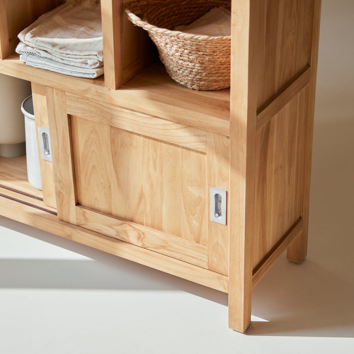 Teak bookcase - Coffee Tek Slide bookcases 100x215 sale - Tikamoon