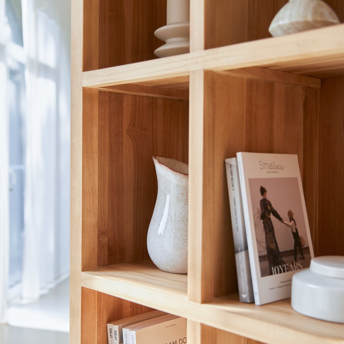 Teak bookcase - Coffee Tek Slide bookcases 100x215 sale - Tikamoon