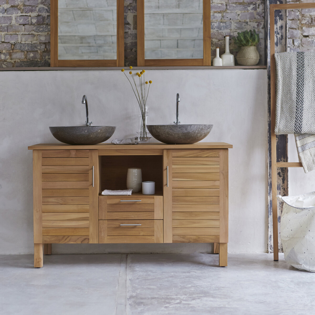 Buy Soho Duo teak bathroom furniture at Tikamoon